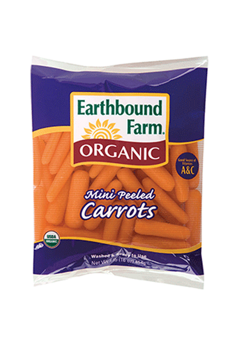 Organic Mini Peeled Carrots - Earthbound Farm Organic Mini Peeled Carrots - Earthbound Farm